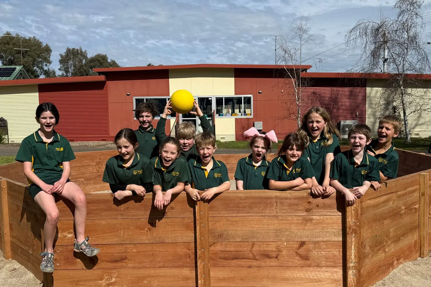 Time for play in Moyhu Primary School's new gaga pit
